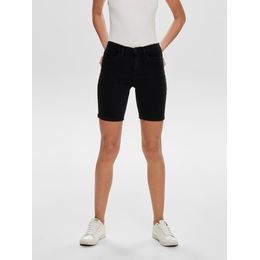 Shorts Only "ONLRAIN &ndash; Shorts mit Push-up-Effekt und Umschlagsaum", Damen, Gr. M (38), N-Gr, schwarz, Web, Obermaterial: 53% Viskose (LENZING&trade; ECOVERO&trade;), 29% Baumwolle, 17% Polyester, 1% Elasthan, unifarben, skinny fit, Hosen Shorts, unifarben, casual, skinny fit, Denim, Eingrifftaschen