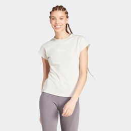 T-Shirt adidas Sportswear "W LIN SJ T", Damen, Gr. XS, grau (wonder aluminium, wei&szlig;), Obermaterial: 100% Baumwolle, normal, Rundhals, Shirts T-Shirt, sportlicher Stil, Kurzarm, ohne Verschluss, aus Baumwolle