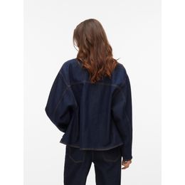 V&eacute;ro Moda VERO MODA Damen Jeansjacke "VMNOVIE LS DENIM BARN JACKET SI346"medium blau denim, Gr. S, unifarben, Web, Obermaterial: 80% Baumwolle, 20% Polyester,
