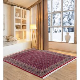 Orientteppich OTTO HOME "BH Oriantal", rot, B:60cm H:12mm L:90cm, Schurwolle, Teppiche, reine Wolle, handgekn&uuml;pft, orientalisches Design, mit Fransen