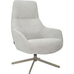 Drehsessel OTTO HOME "CLARINDA moderner Ohrensessel drehbar, TV-Sessel, Relaxsessel", beige, B:76cm H:100cm T:81cm, metal frame, plywood, foam, fabric, metal base, Sessel, Drehsessel, 360-Grad drehbar, robustes Metallgestell