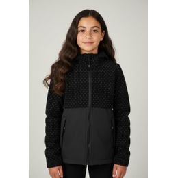 Softshelljacke Killtec "KOW 227 GRLS SFTSHLL JCKT", Kinder, Gr. 128, schwarz, Obermaterial: 90% Polyester, 10% Elasthan. Futter: 100% Polyester, normal, Jacken Softshelljacke, f&uuml;r Jugendliche, mit reflektierenden Elementen