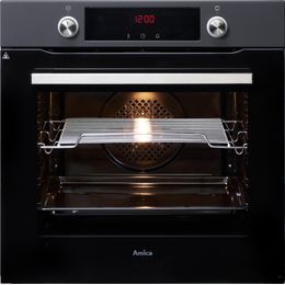 Amica Pyrolyse Backofen "EBPX 945 600 SM", Energieeffizienz: A+ (A+++-D), schwarz, B:59,5cm H:59,5cm T:57,5cm, Back&ouml;fen, Die matte Optik sorgt f&uuml;r ein elegantes und modernes Aussehen