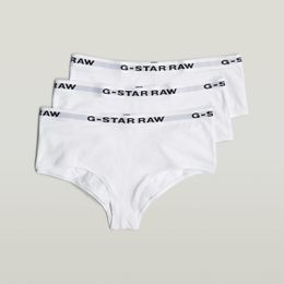 G-Star Raw Hipster G-STAR, Damen, Gr. L, 3 Stk., wei&szlig;, Jersey, Obermaterial: 95% Baumwolle, 5% Elasthan, Unterhosen