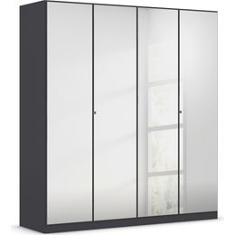 Dreht&uuml;renschrank Rauch "Reflect", grau (graumetallic), B:181cm H:197cm T:54cm, Holzwerkstoff, Schr&auml;nke, Dreht&uuml;renschrank, mit Spiegelfront, inkl. praktischer Inneneinteilung