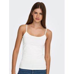 Jacqueline de Yong Tanktop JDY "JDYAVA SINGLET JRS NOOS", Damen, Gr. L, cloud dancer, Jersey, Obermaterial: 95% Baumwolle, 5% Elasthan, unifarben, regular fit h&uuml;ftlang, Rundhals, Tops Tanktop