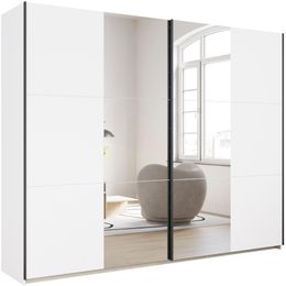 Kleiderschrank Rauch "Kleiderschrank Dreht&uuml;renschrank Schrank Garderobe KRONACH TOPSELLER", wei&szlig; (alpinwei&szlig;, griffleisten grau, 2 spiegel), B:261cm H:210cm T:59cm, Holzwerkstoff, Schr&auml;nke, Kleiderschrank, optional ohne, mit 1 oder 2 Spiegel, viel Stauraum MADE IN GERMANY