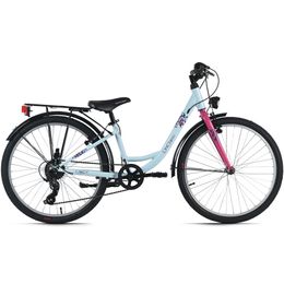 Kinderfahrrad Dacapo "24" Cindy Blau 7 G&auml;nge RH 32 cm - Ab 8 Jahre" Gr. 32, blau, rosa, Fahrr&auml;der, Kinder, 32cm, 24 Zoll (60,96cm) hinten: 24 Zoll (60,96cm)