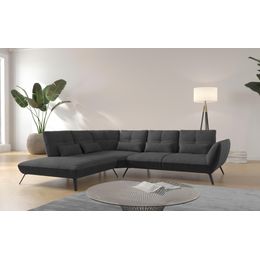 Ecksofa OTTO HOME "Mikado L-Form", grau (dunkelgrau), B:297cm H:88cm T:245cm, 100% Polyester, Sofas, Ecksofa, inkl. Sitztiefenverstellung und Armteilverstellung