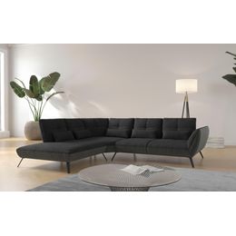 Ecksofa OTTO HOME "Mikado L-Form", grau (charcoal), B:297cm H:88cm T:245cm, 100% Polyester, Sofas, Ecksofa, inkl. Sitztiefenverstellung und Armteilverstellung