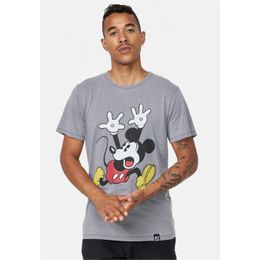 T-Shirt Recovered "Disney Mickey Mouse Panic", Damen, Gr. L, grau (hellgrau), 100% Baumwolle, bedruckt, normal, Rundhals, Shirts T-Shirt, im zeitlosen Design