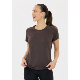 ENDURANCE ATHLECIA Funktionsshirt ATHLECIA "Gaina", Herren, Gr. 38, lila (dunkelbraun), 90% Polyester, 10% Elasthan, unifarben, normal, Rundhals, Shirts Funktionsshirt, aus weichem Material mit recycelten Anteilen