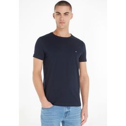 T-Shirt Tommy Hilfiger "CORE STRETCH SLIM C-NECK TEE", Herren, Gr. L, blau (navy), Jersey, Obermaterial: 96% Baumwolle, 4% Elasthan, Basic, Rundhals, Shirts T-Shirt