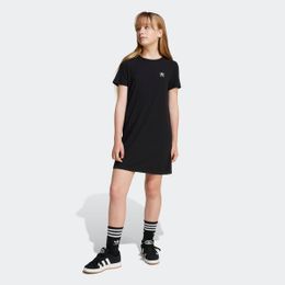 Shirtkleid adidas originals "RIB DRESS", M&auml;dchen, Gr. 152, N-Gr, schwarz, Obermaterial: 44% Viskose, 26% Polyester, 12% Elasthan, 9% Baumwolle, 9% Modal, Kleider Shirtkleid, f&uuml;r Kinder, sportlicher Stil, ohne Verschluss, weiches Material