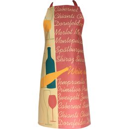 Kochsch&uuml;rze stuco "Vino", bunt (rot, gelb, dunkelgr&uuml;n), B:80cm L:85cm, Baumwolle, Sch&uuml;rzen, Kochsch&uuml;rze