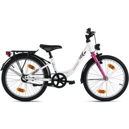 Kinderfahrrad Dacapo "20" Cindy Wei&szlig; 1 Gang RH 27 cm mit Beleuchtung - Ab 6 Jahre" Gr. 27, wei&szlig;, rosa, Fahrr&auml;der, Kinder, 27cm, 20 Zoll (50,80cm) hinten: 20 Zoll (50,80cm)