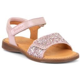 Sandale froddo "Lore Sparkle", M&auml;dchen, Gr. 27, pink (pink shine), Leder, Glitzer, gl&auml;nzend, festlich, Schuhe Sandale, Sommerschuh, Klettschuh, Sandalette, mit zwei Klettverschl&uuml;sse