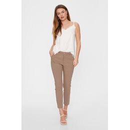 Stoffhose Freequent "FQSOLVEJ-ANKLE-PA", Damen, Gr. XL, N-Gr, beige (desert taupe), Web, Obermaterial: 76% Viskose, 21% Polyamid, 3% Elasthan, unifarben, figurbetont lang, Hosen Stoffhose, Sommerhose kn&ouml;chellang im Chino-Stil