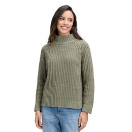 Strickpullover Cartoon "Damen mit Stehkragen", Damen, Gr. 34, pale khaki, Obermaterial: 100% Polyester, figurumspielend normal, Rundhals, Pullover Strickpullover