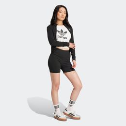Shorts adidas originals "ESS RIB SHORTS", Damen, Gr. M, N-Gr, schwarz, Obermaterial: 46% Baumwolle, 45% Viskose, 9% Elasthan, Hosen Shorts, in Ripp Optik, f&uuml;r vielseitigen Einsatz, aus stretchigem Baumwollmix