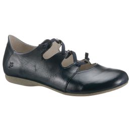 Riemchenballerina Josef Seibel "Fiona 04", Damen, Gr. 36, blau (dunkelblau), Leder, Schuhe Riemchenballerina, Slipper, Komfortschuh mit raffiniertem Gummizug, Weite G (=weit)