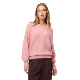 Strickpullover Zero "Damen mit U-Boot Ausschnitt", Damen, Gr. 38, rose melange, Strick, Obermaterial: 49% Polyester, 21% Polyester, 15% Polyamid, 8% Polyacryl, 5% Wolle, 2% Elasthan, aufgeraut, figurumspielend normal, U-Boot-Ausschnitt, B&uuml;ndchen krempelbar, Pullover Strickpullover, Plain/ohne Details