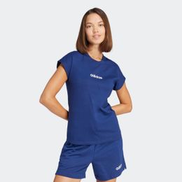 T-Shirt adidas Sportswear "W LIN SJ T", Damen, Gr. XS, blau (dunkelblau, wei&szlig;), Obermaterial: 100% Baumwolle, normal, Rundhals, Shirts T-Shirt, sportlicher Stil, Kurzarm, ohne Verschluss, aus Baumwolle