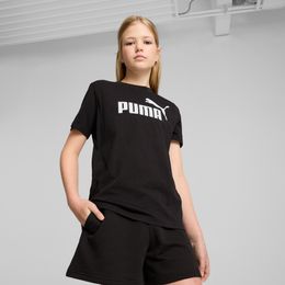 T-Shirt Puma "ESS NO. 1 LOGO TEE G", M&auml;dchen, Gr. 128, schwarz (Puma schwarz), Jersey, Obermaterial: 100% Baumwolle, bedruckt, regular fit normal, Rundhals, Shirts T-Shirt, Regular Fit, sportlicher Stil, Rundhalsausschnitt, Kurzarm-Design