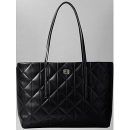 Tragetasche Calvin Klein "QUILTED SMALL TOTE", Damen, Gr. B/H/T: 37cm x 24cm x 9cm, schwarz, Lederimitat, Textil, unifarben, Taschen, Damen Schultertasche, Handtasche, Umh&auml;ngetasche mit Ziersteppungen