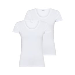 Kurzarmshirt YSABEL MORA, Damen, Gr. L, wei&szlig;, Single Jersey, Obermaterial: 95% Baumwolle, 5% Elasthan, figurbetont h&uuml;ftbedeckend, Rundhals, Shirts, mit Rundhals, elastisch, Baumwollmix, weich, Basic