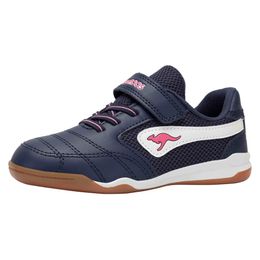 Indoorschuh Kangaroos "K-BRACEYARD EV", M&auml;dchen, Gr. 32, dk navy, daisy pink, Mesh, Synthetik, Schuhe