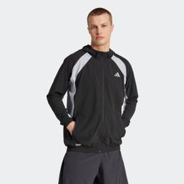 Trainingsjacke adidas Performance "TECH APP S-TOP", Herren, Gr. M, schwarz, halo silber, Obermaterial: 87% Polyester, 13% Elasthan, normal, Jacken Trainingsjacke, f&uuml;r Fitness, aus Stretch-Materialien, atmungsaktiv