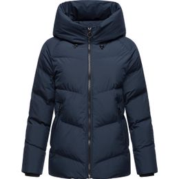 Steppjacke Ragwear "Cessi", Damen, Gr. M (38), blau (navy), Obermaterial: 100% Polyester; Innenfutter: 100% Polyester; Wattierung: 100% Polyester, Basic, gerade h&uuml;ftbedeckend, hoch geschlossener Ausschnitt, &Auml;rmel ohne &Auml;rmelschlitz Rippstrickb&uuml;ndchen, Jacken Steppjacke, Wasserdichte Damen Winterjacke mit gro&szlig;er Kapuze