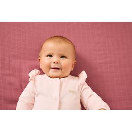 Strampler HUGGIES BABYWEAR "HUGG FOOTED COVERALL", Jungen, Gr. 3 (68), N-Gr, rosa (huggies crystal pink), Fleece, Obermaterial: 100% Polyester, lang, Rundhals, mit Gummizug, Overalls, Pflegeleichte Fleece- Qualit&auml;t