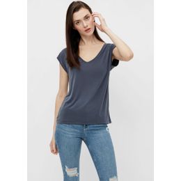 Kurzarmshirt Pieces "PCKAMALA TEE NOOS BC", Damen, Gr. L, blau (ombre blau), Single Jersey, Obermaterial: 73% Modal, 27% Polyester, unifarben, regular fit normal, V-Ausschnitt, Shirts, Materialmix, regular fit