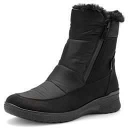 Winterstiefelette Ara "M&Uuml;NCHEN", Damen, Gr. 38, schwarz, Lederimitat, Textil, unifarben, Schuhe Winterstiefelette, Snowboots, Winterstiefel mit Gore-Tex und schuhweite H (sehr weit)