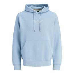 Jack & Jones Kapuzensweatshirt JACK & JONES "JPRBLUARCHIE SWEAT HOOD NOOS", Herren, Gr. S, ashley blau, angeraute Sweatware, Obermaterial: 70% Baumwolle, 30% Polyester, bedruckt, normal normal, Rundhals, Rippb&uuml;ndchen, Sweatshirts, mit Logo Print