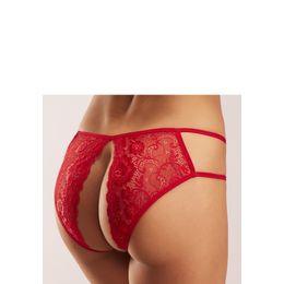 Slip-Ouvert Petite Fleur Gold, Damen, Gr. 36/38, rot, Spitze, Obermaterial: 90% Polyamid, 10% Elasthan, Unterhosen, aus transparenter, floraler Spitze
