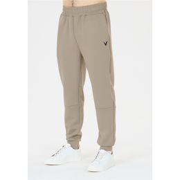 Sweathose Virtus "Taro", Herren, Gr. S, US-Gr&ouml;&szlig;en, grau (gr&uuml;n, braun), 78% Polyester, 17% Viskose, 5% Elasthan, unifarben, lang, Hosen Sweathose, mit angenehmem Dehnbund