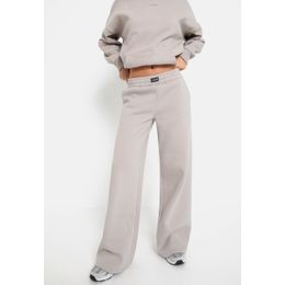 Sweatpants LSCN BY LASCANA, Damen, Gr. 44/46, N-Gr, beige (sand), Sweatware, Obermaterial: 60% Baumwolle, 40% Polyester, unifarben, bequem, Hosen, extra weiche Sweatware
