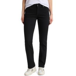 Regular-fit-Jeans Mustang "Julia", Damen, Gr. 28, L&auml;nge 30, schwarz (midnight schwarz), Denim/Jeans, Obermaterial: 65% Baumwolle, 31% Polyester, 4% Elasthan, unifarben, regular fit kn&ouml;chellang, Jeans, im Five-Pocket Style