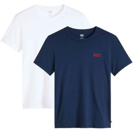 Levi's Kurzarmshirt LEVI'S, Herren, Gr. XXL, blau (navy, wei&szlig;), Jersey, Obermaterial: 100% Baumwolle, slim fit h&uuml;ftbedeckend, Rundhals, eingesetzt abgesteppt, Shirts, mit Levi's Logo auf der Brust