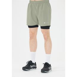Shorts Virtus "Zayne", Herren, Gr. S, US-Gr&ouml;&szlig;en, gr&uuml;n, anthrazit, 95% Polyester, 5% Elasthan, unifarben, kurz, Hosen Shorts, mit 4-Wege-Stretch und Innenhose