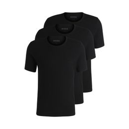 T-Shirt BOSS "Rundhals BOSS ONE", Herren, Gr. L (52), schwarz (schwarz001), Jersey, Obermaterial: 100% Baumwolle, unifarben, Basic, Rundhals, eingesetzt normaler Saum, Shirts T-Shirt, mit dezentem BOSS Logo-Print