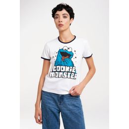 T-Shirt logoshirt "Sesamstrasse - Kr&uuml;melmonster", Damen, Gr. M, bunt (altwei&szlig;), 100% Baumwolle, bedruckt, normal, Rundhals, Shirts T-Shirt, mit lizenziertem Print