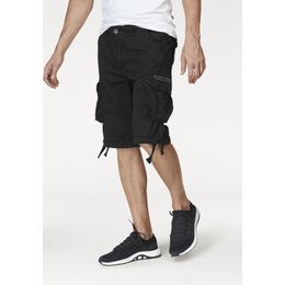 Cargobermudas Alpha Industries "Jet Short", Herren, Gr. 34, N-Gr, schwarz, Web, Obermaterial: 100% Baumwolle, unifarben, normal knieumspielend, Hosen