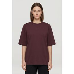 T-Shirt BOSS Orange "Enis Premium Damenmode", Damen, Gr. S (36), braun (schwarz braun 204), Single Jersey, Obermaterial: 100% Baumwolle, unifarben, relaxed fit normal, Rundhals, weit normaler Saum, Shirts T-Shirt, mit weiten &Auml;rmeln