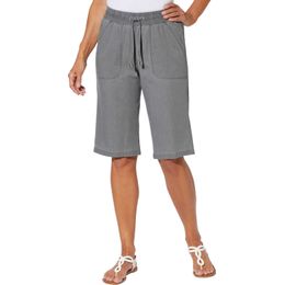 Damen Jeansbermudas mit gesmoktem Dehnbund grey denim, Gr&ouml;&szlig;e 38
