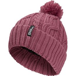 Jack Wolfskin Pompom Beanie M&uuml;tze dunkelrot - H&uuml;te & M&uuml;tzen