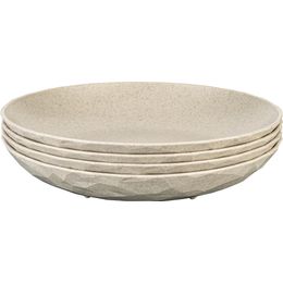 Koziol Tellerset Club Plate 4 teilig tief 220 mm Nature desert sand - Teller